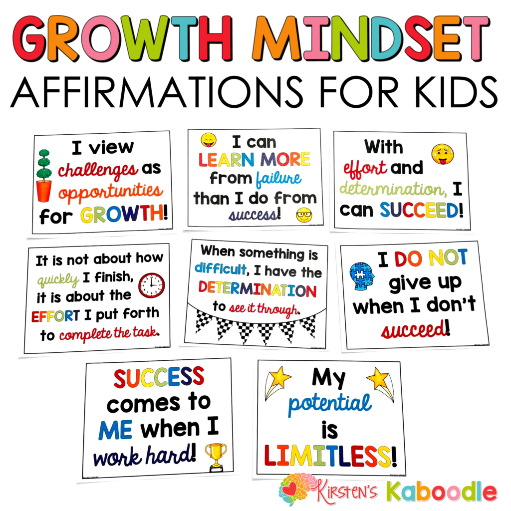 Using Growth Mindset Affirmations in Your Classroom • Kirsten's Kaboodle