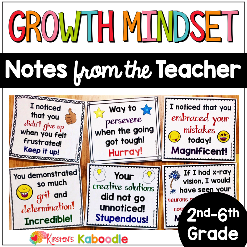 Growth Mindset Notes from the Teacher