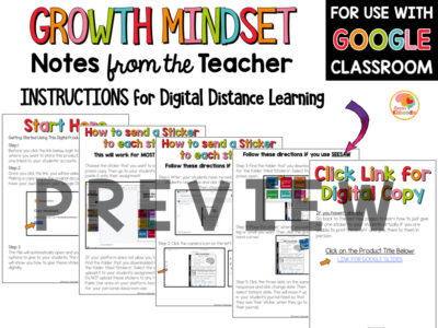 Growth Mindset Notes from the Teacher