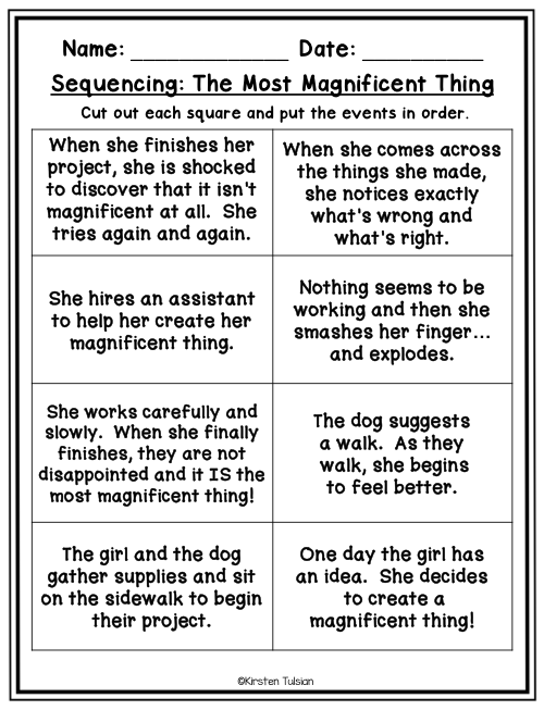 The Most Magnificent Thing Literature Activities