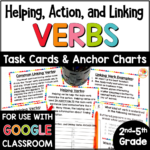 Helping, Action, and Linking Verbs Task Cards and Anchor Charts