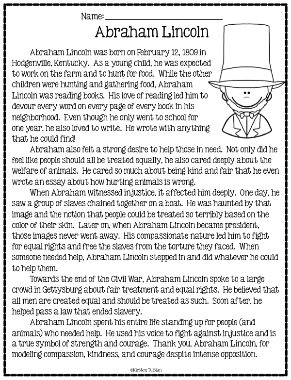 I am Abraham Lincoln by Brad Meltzer Literature Activities