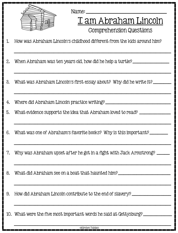 I am Abraham Lincoln by Brad Meltzer Literature Activities