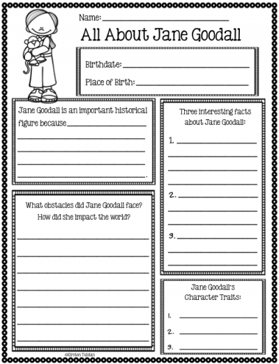 I am Jane Goodall by Brad Meltzer Literature Activities