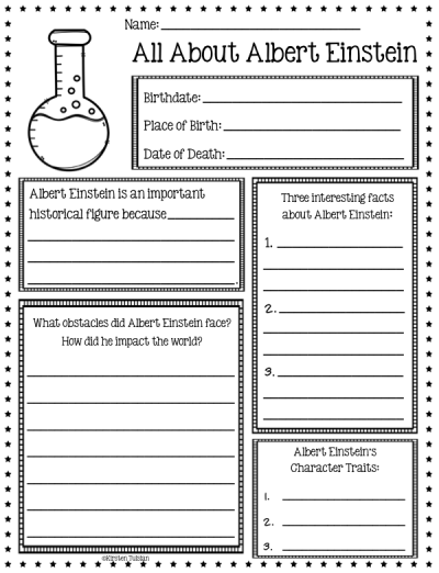 I am Albert Einstein by Brad Meltzer Literature Activities