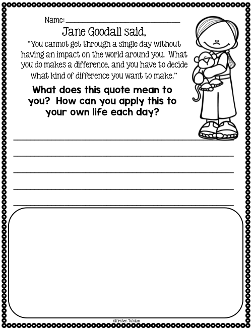 I am Jane Goodall by Brad Meltzer Literature Activities