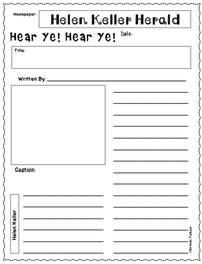 I am Helen Keller by Brad Meltzer Literature Activities