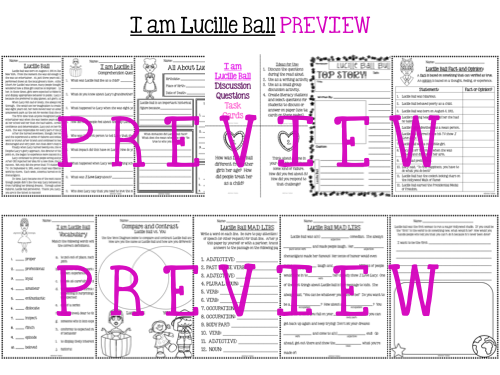 I am Lucille Ball by Brad Meltzer Literature Activities