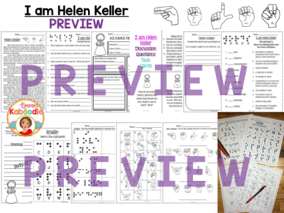 I am Helen Keller by Brad Meltzer Literature Activities