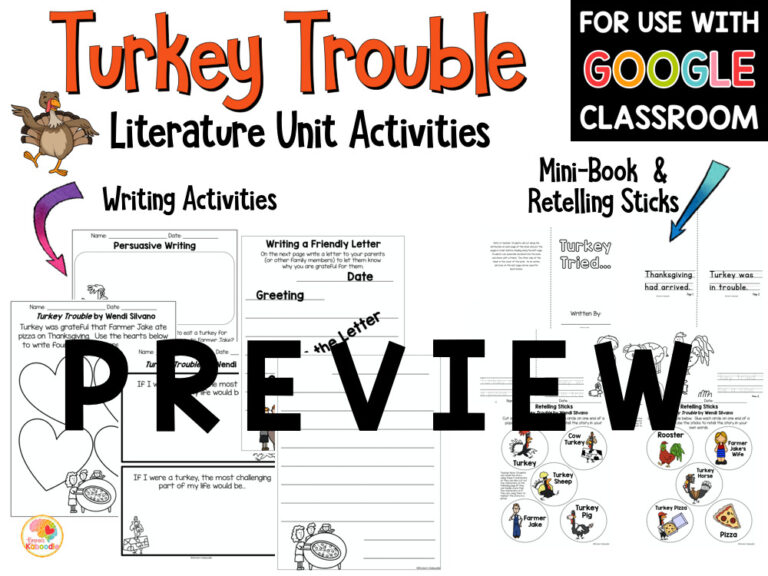 Turkey Trouble Literature Unit Activities