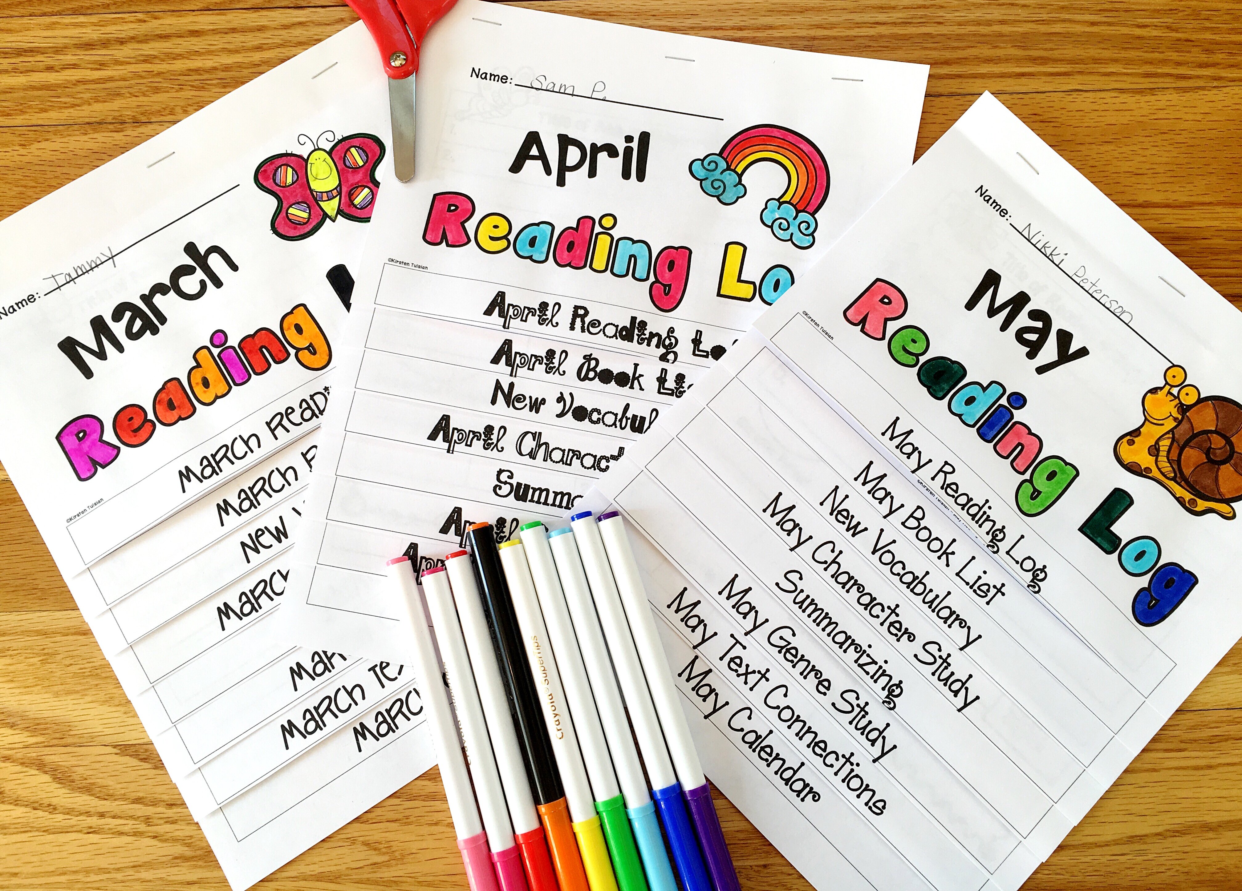Reading Logs - Spring Flip Books