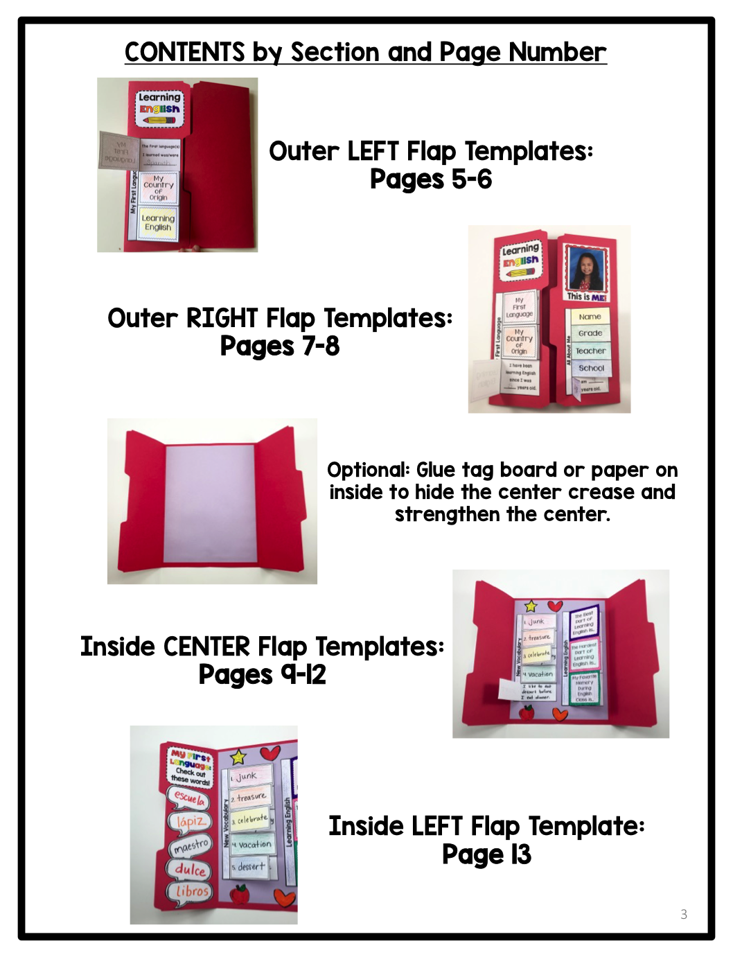 End of Year Reflections for English Language Learners - Lap Book