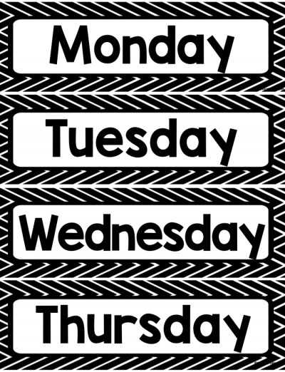 Calendar and Weather Set - Black and White Theme