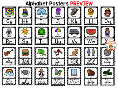 Alphabet Posters - Black and White Theme