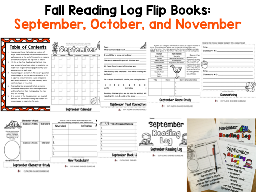 Reading Logs - Fall Flip Books