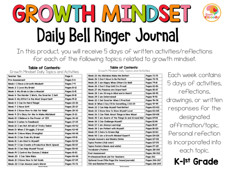 Growth Mindset Bell Ringers MULTI-LEVEL BUNDLE with Digital Option in ...