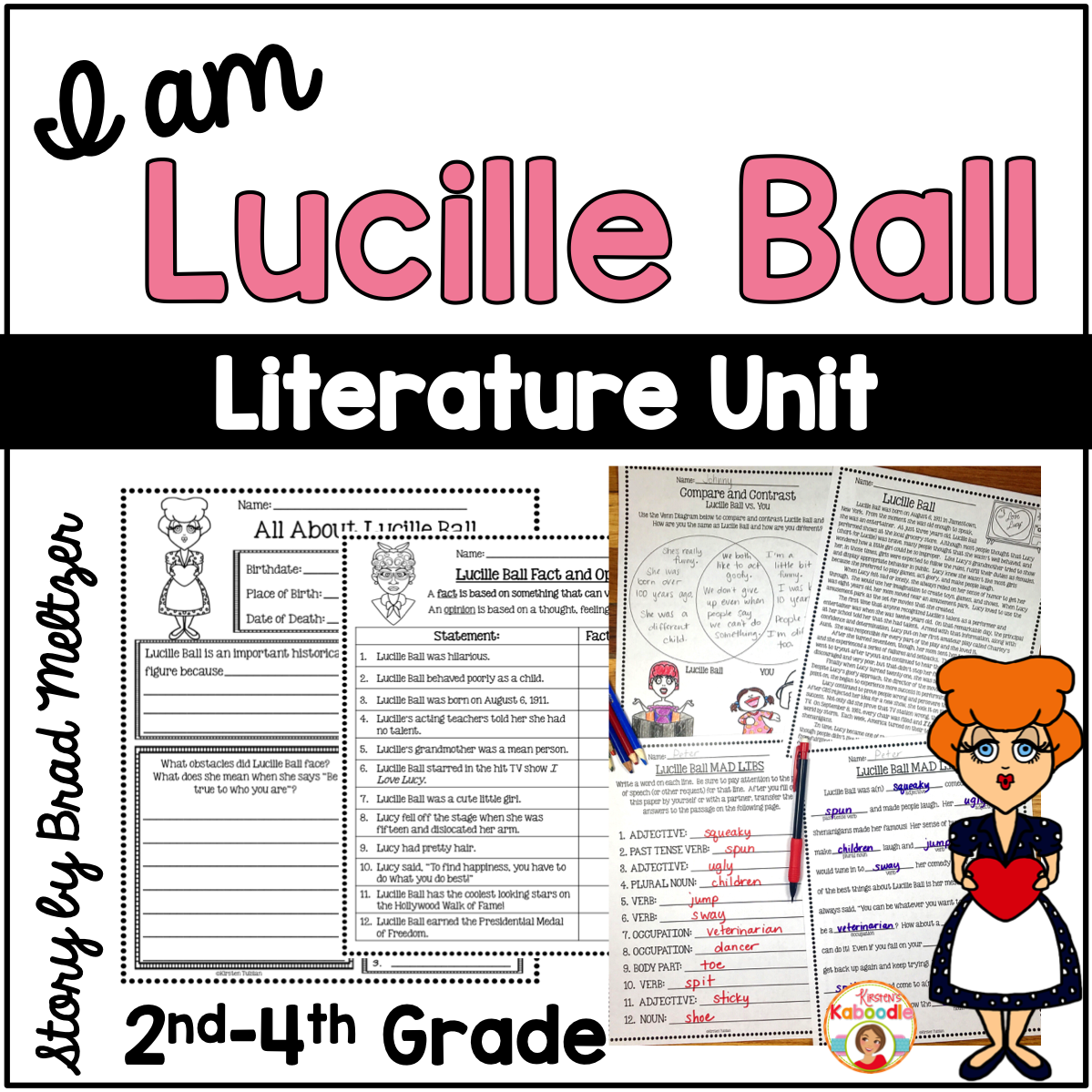 I am Lucille Ball by Brad Meltzer Literature Activities