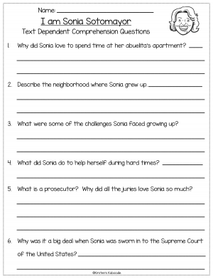 I am Sonia Sotomayor by Brad Meltzer Literature Unit Activities ...