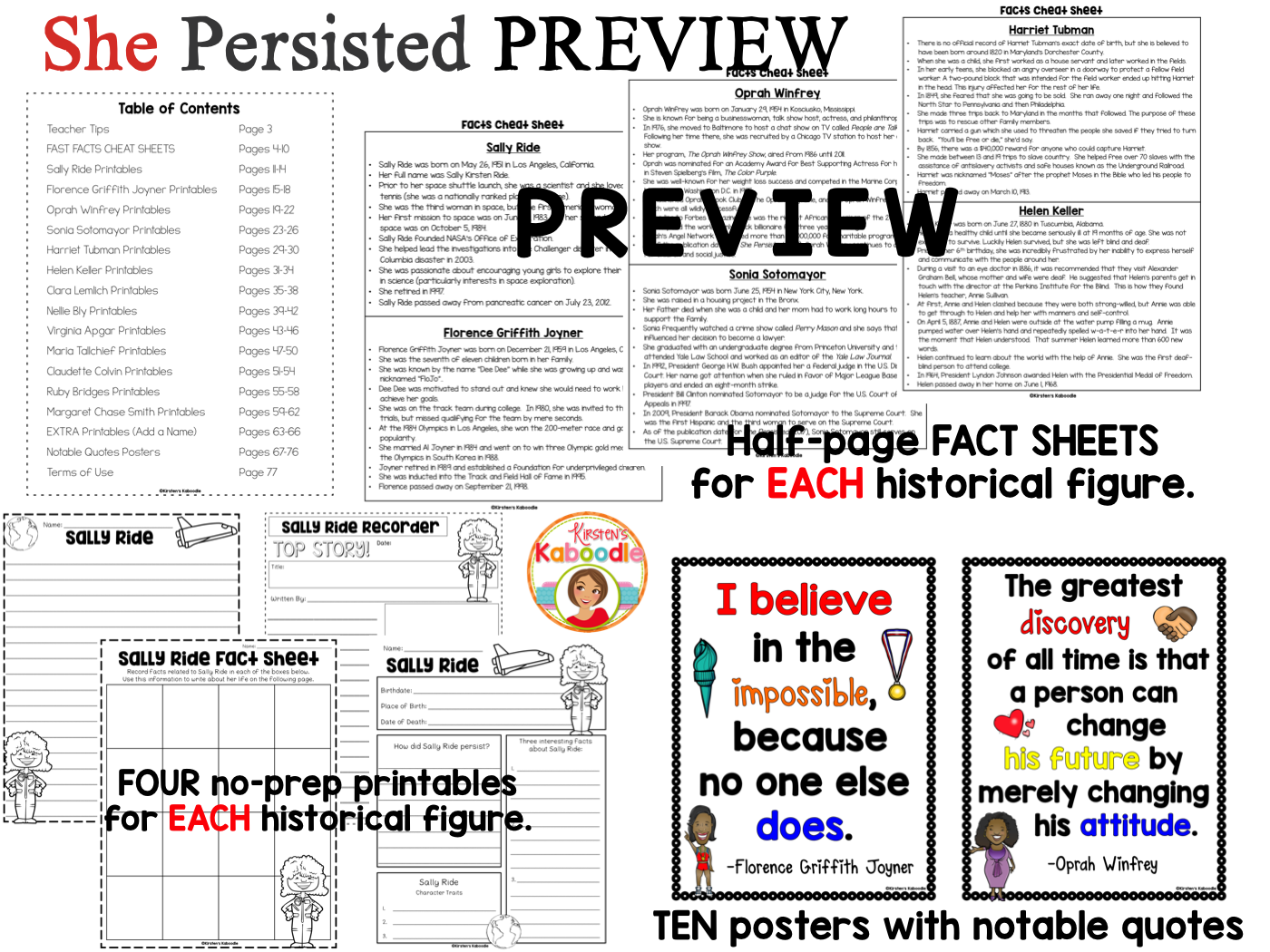 She Persisted by Chelsea Clinton Activities BUNDLE • Kirsten's Kaboodle
