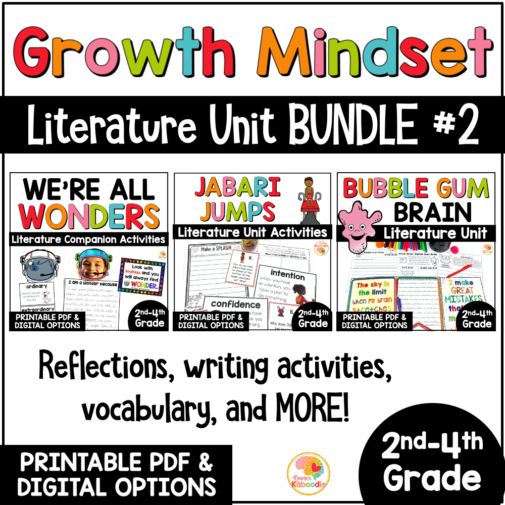 Growth Mindset Picture Book Activities BUNDLE for 2nd-4th Grade