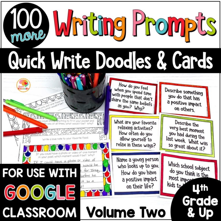 Quick Writes Journal Prompts for Elementary and Middle School VOLUME ...