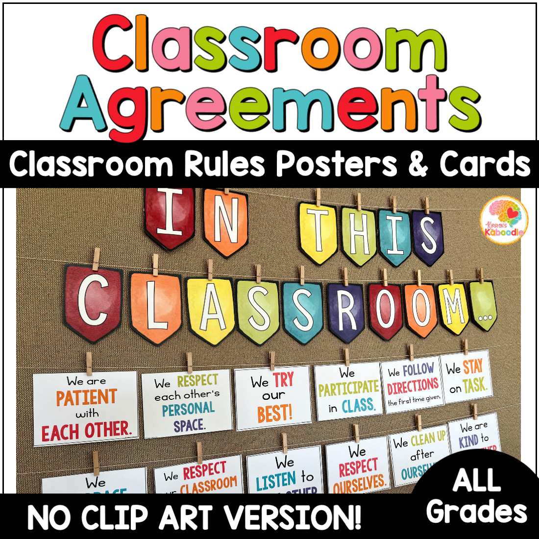 Classroom Agreements Back-to-School Bulletin Board Posters