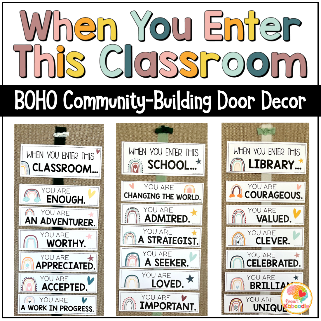 BOHO Theme When You Enter This Classroom Bulletin Board Idea