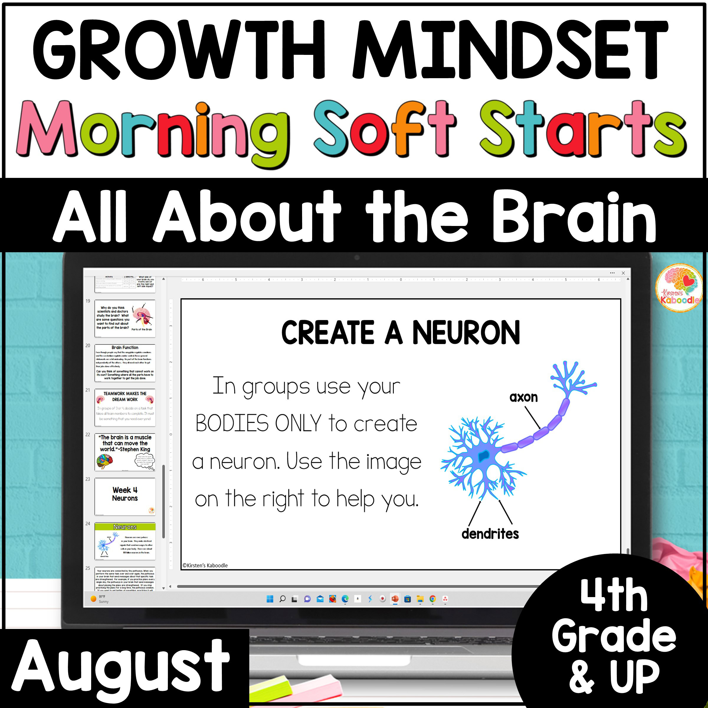 Growth Mindset Soft Start Morning Meeting Activities 4th Grade Up