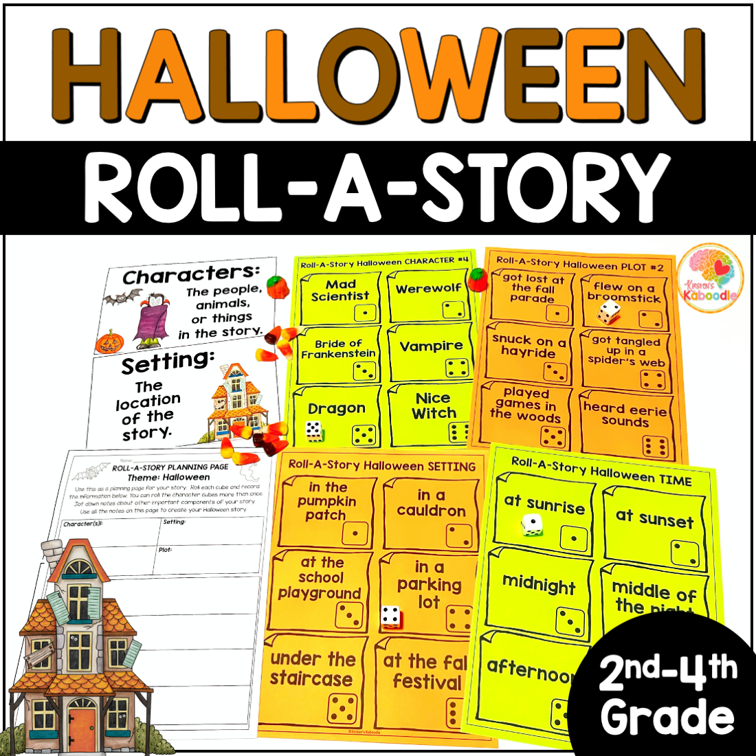 Halloween Writing Activity: Creative Writing Roll-a-Story Using Dice