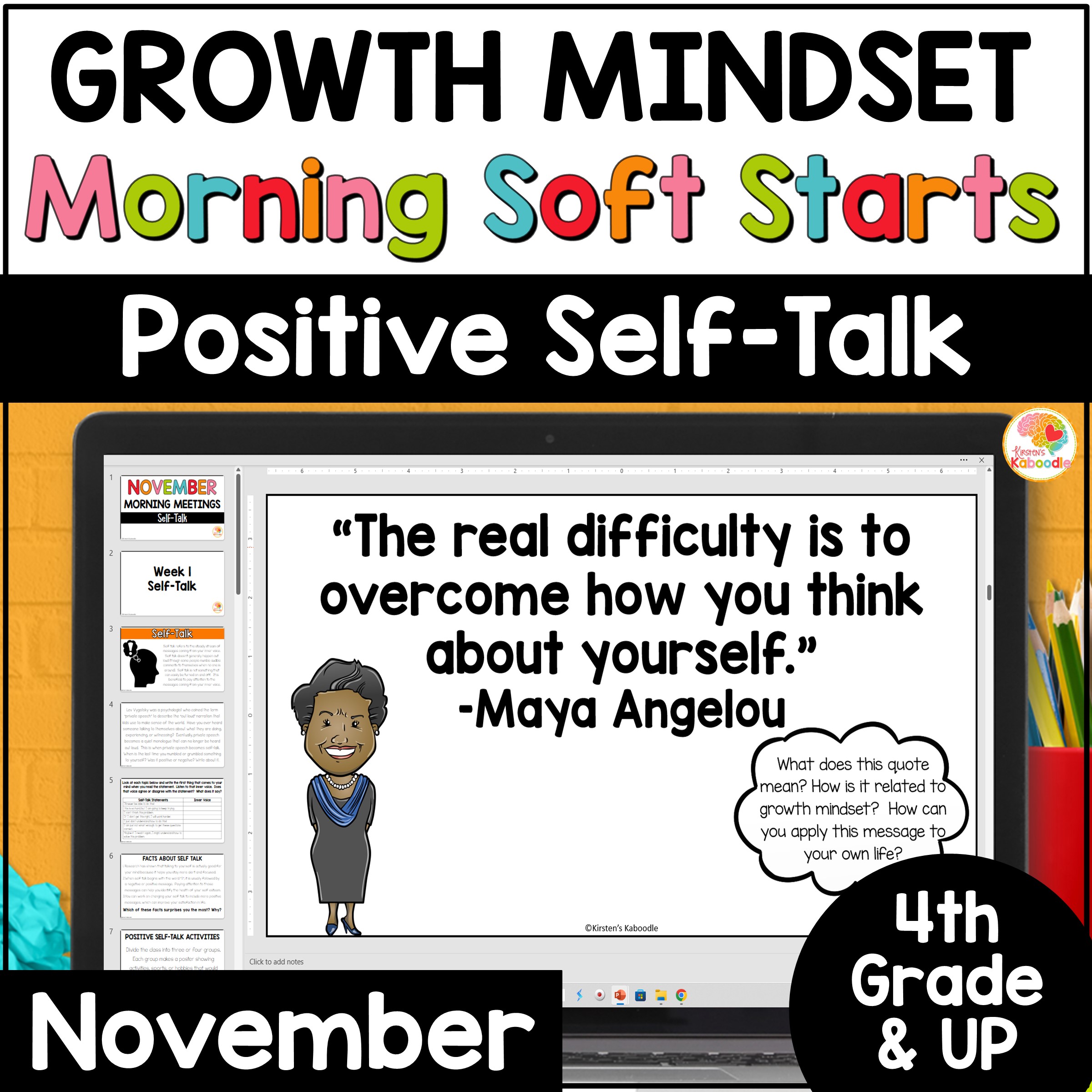 Growth Mindset Morning Meeting: Self-Talk for Kids Soft Starts