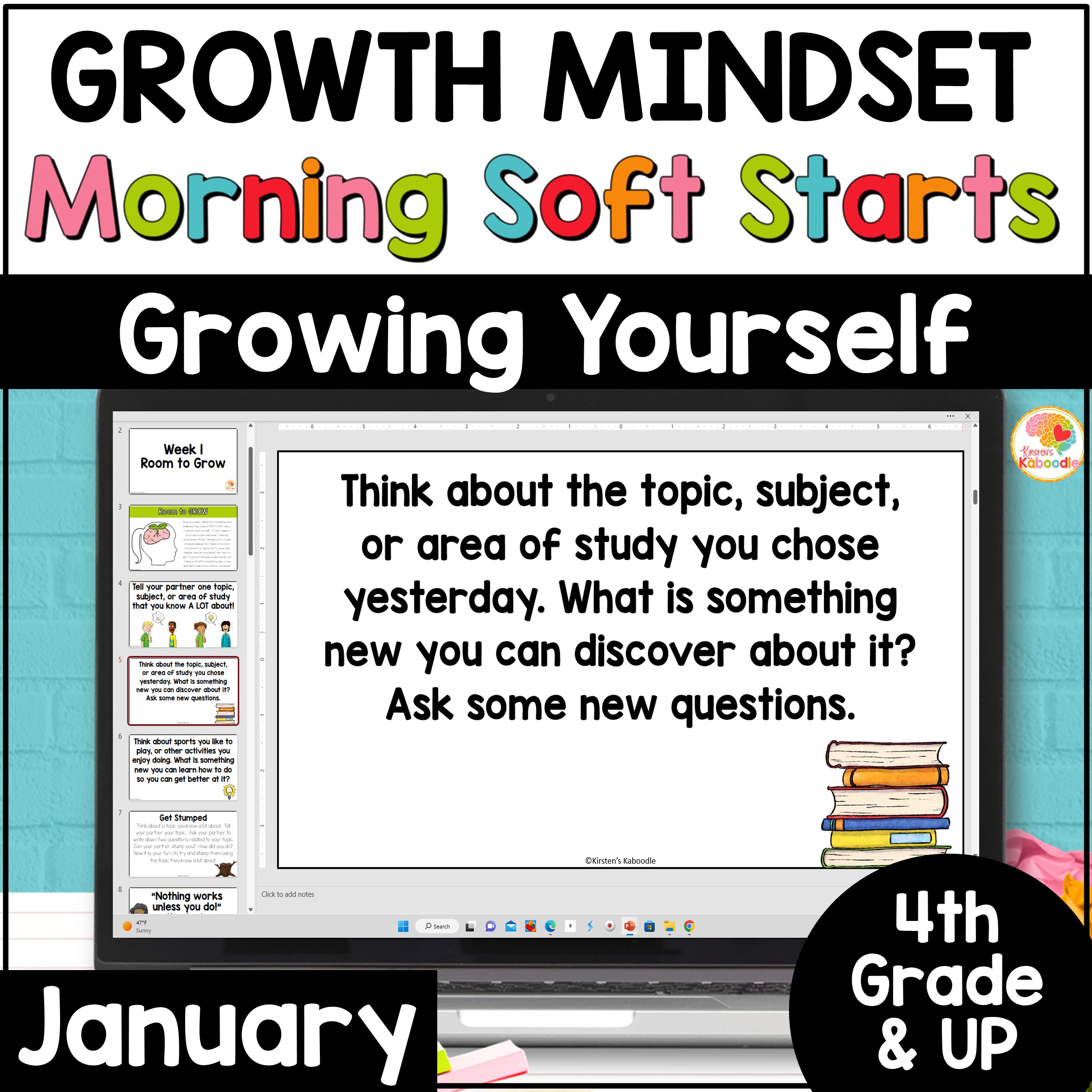 Growth Mindset Soft Start Warm-Ups: Growing Yourself Activities