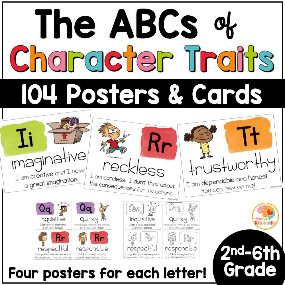 104 Character Traits Posters: The ABCs of Character Traits