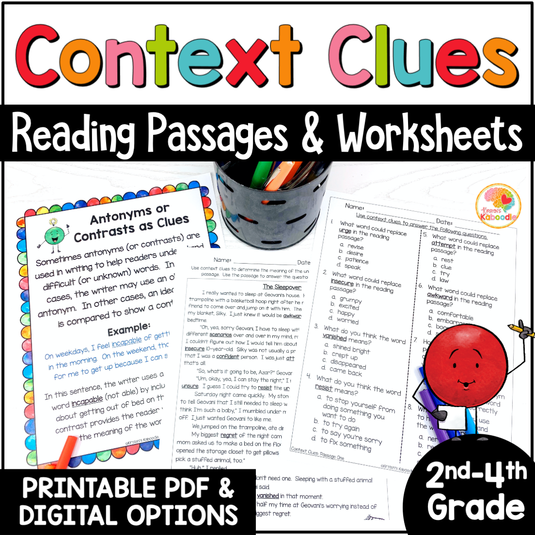 Context Clues Reading Passages for 2nd, 3rd, and 4th Grade