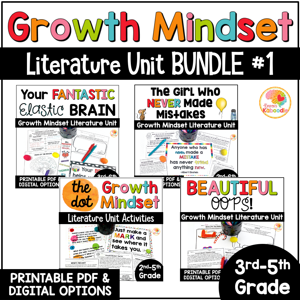 Growth Mindset Picture Book Activities: 3rd, 4th, and 5th Grade