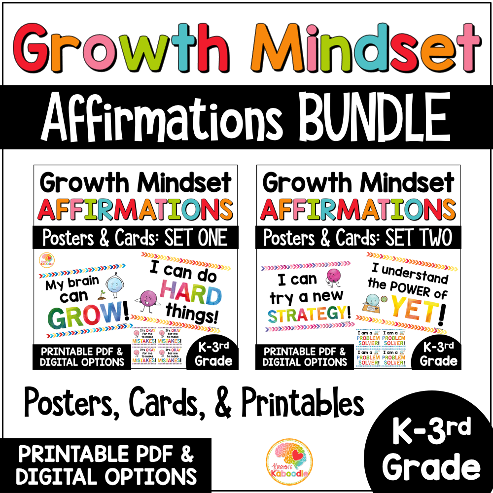 Growth Mindset Positive Affirmation Posters BUNDLE