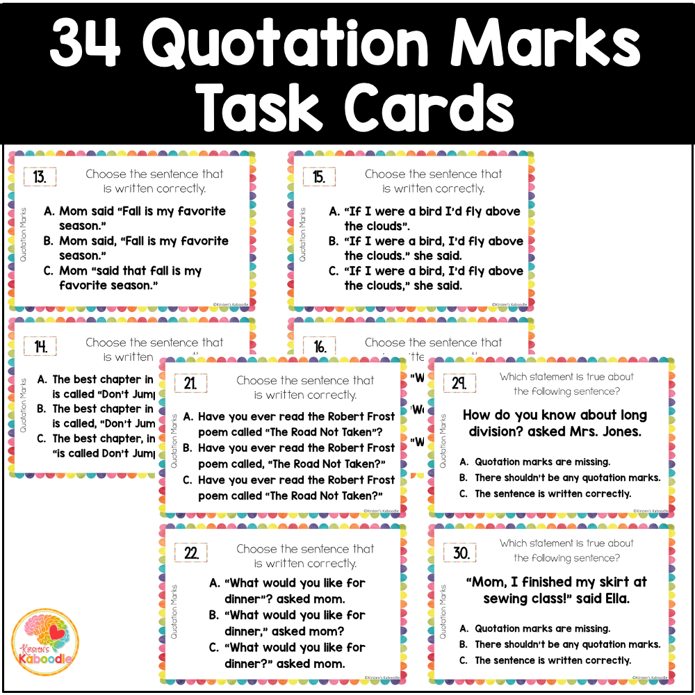 Quotation Marks Anchor Chart
