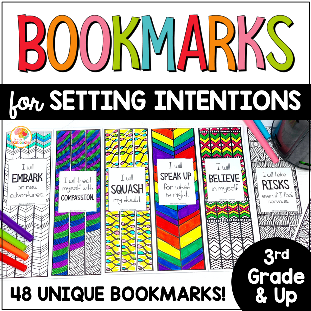 Setting Intentions Activity: Doodle Bookmarks for Kids