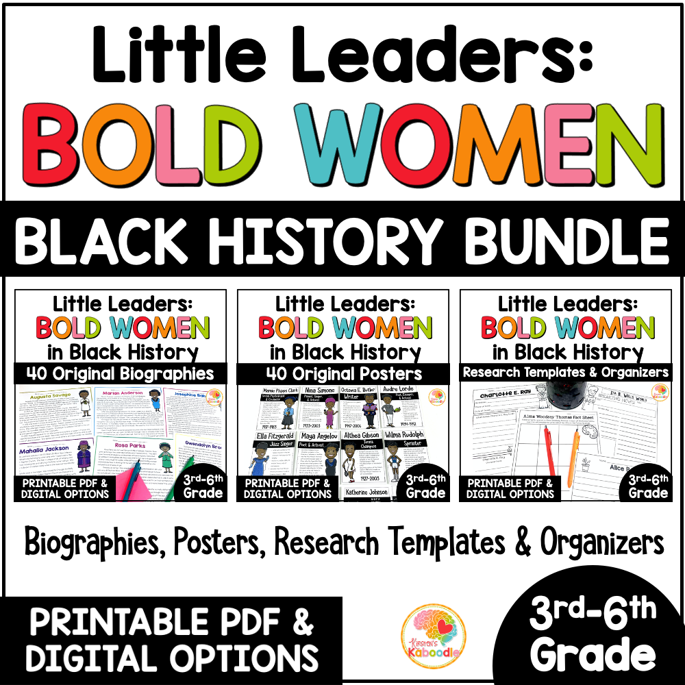 Bold Women in Black History Activities BUNDLE for 3rd-6th Grade