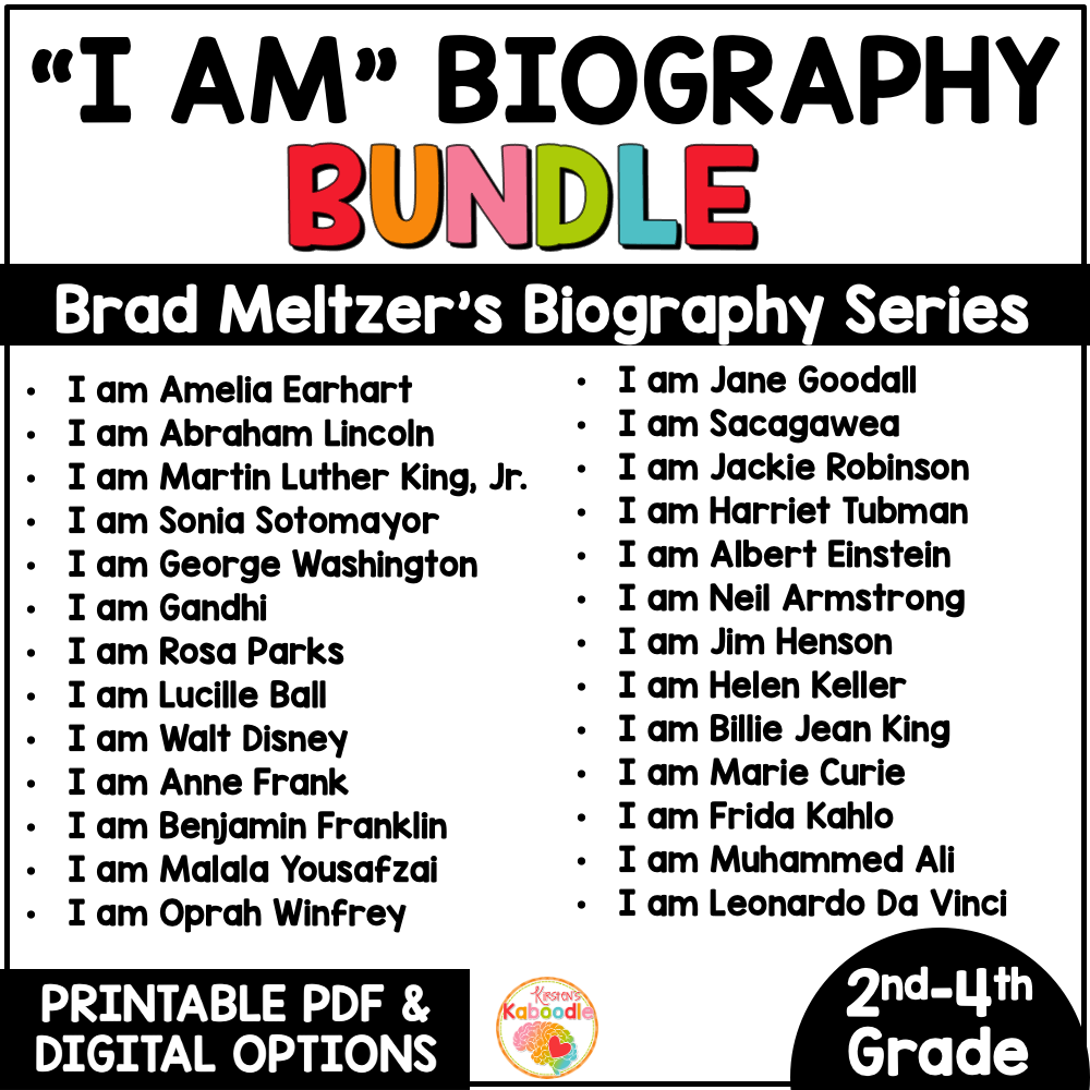 Brad Meltzer I AM Biography BUNDLE: Resources and Activities