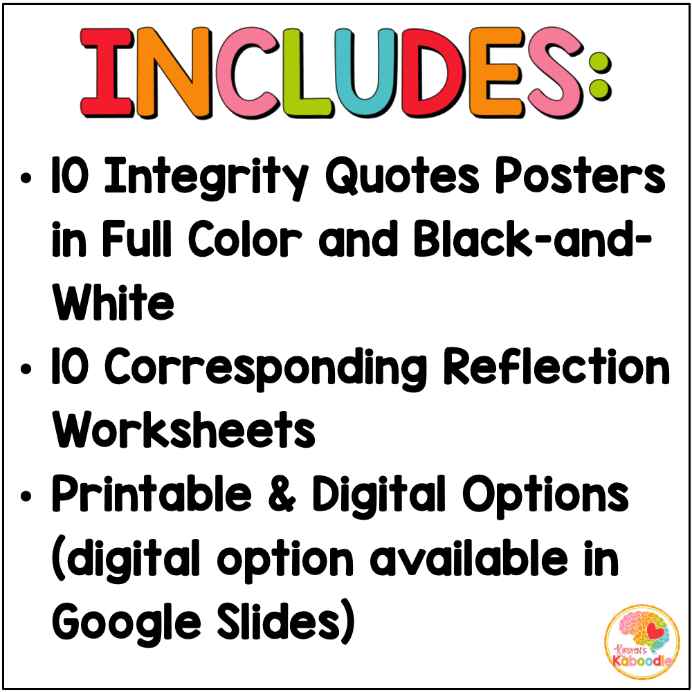 Integrity Poster For Kids