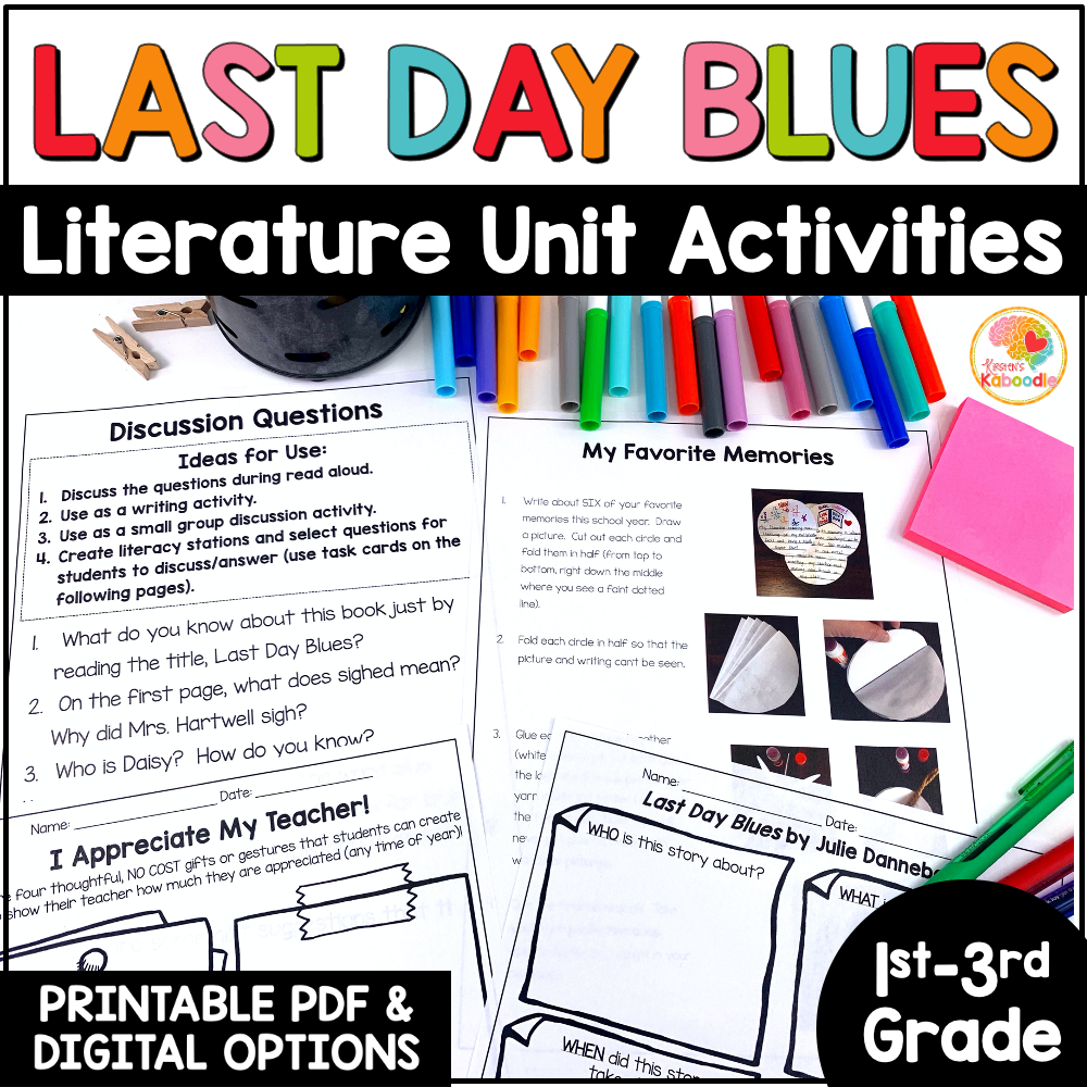 Last Day Blues Activities: Literature Unit Companion