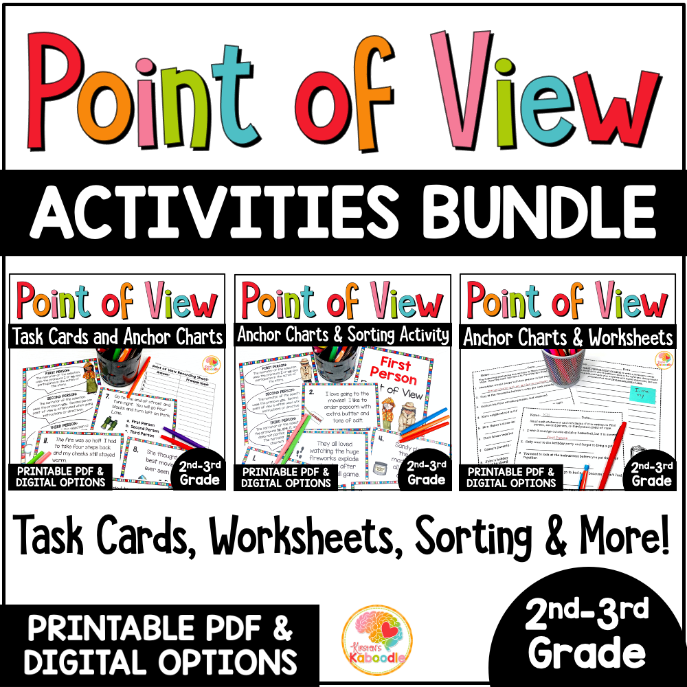 Point of View Activities: Worksheets, Task Cards, & Sorting Activity