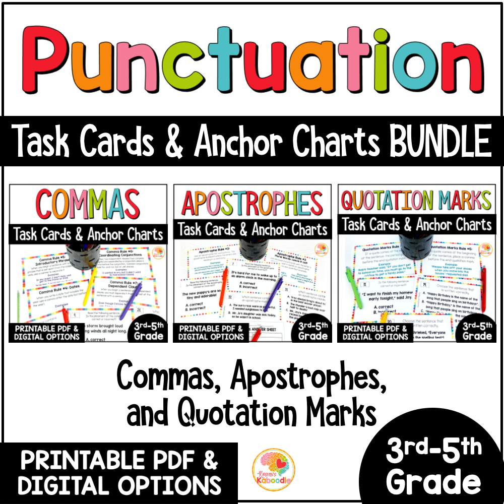 Punctuation Practice Activities :Commas, Quotations, Apostrophes