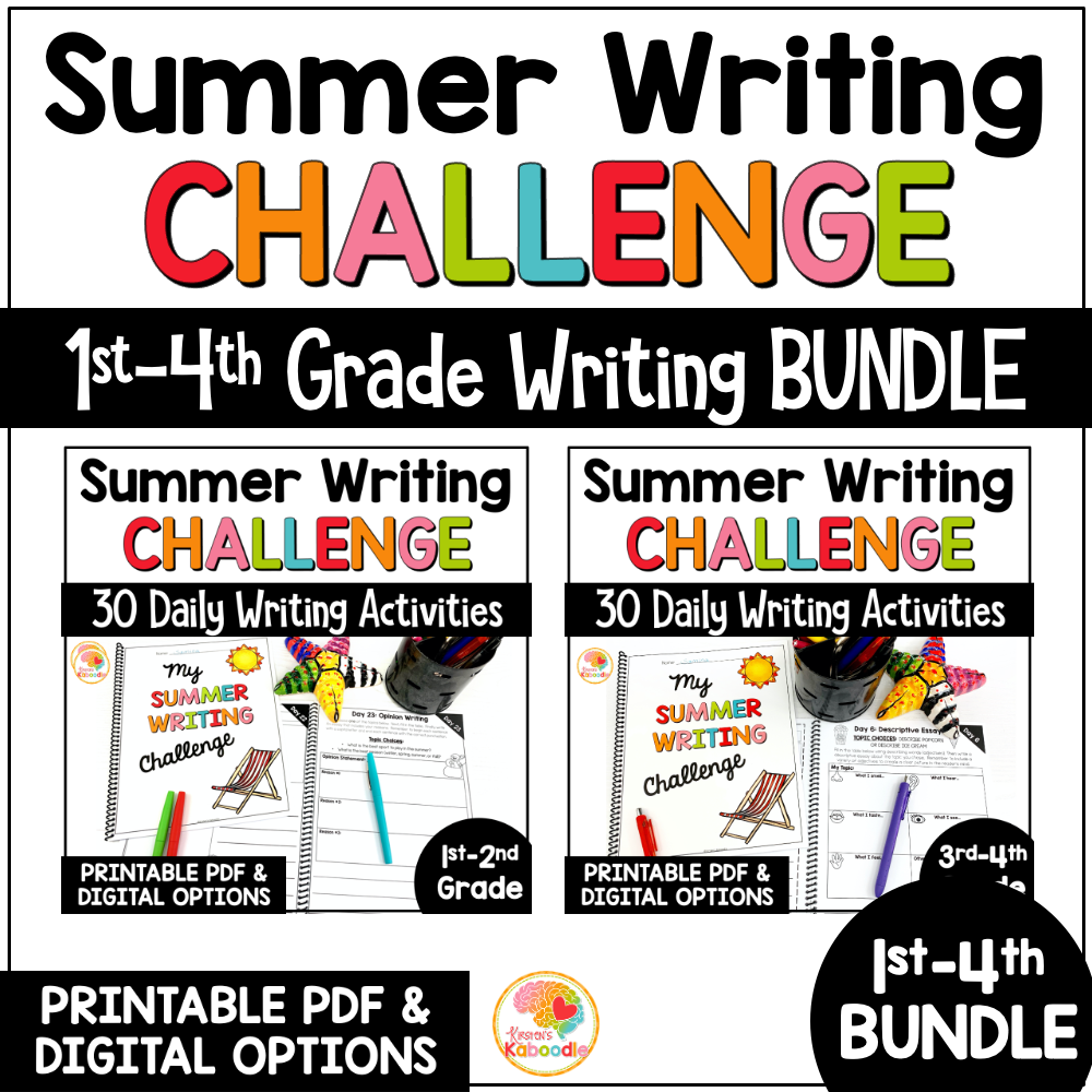 Summer Writing Challenge Prompts and Activities BUNDLE