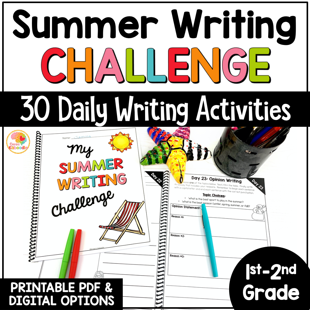 Summer Writing Prompts for 1st-2nd Grade: Writing Challenge
