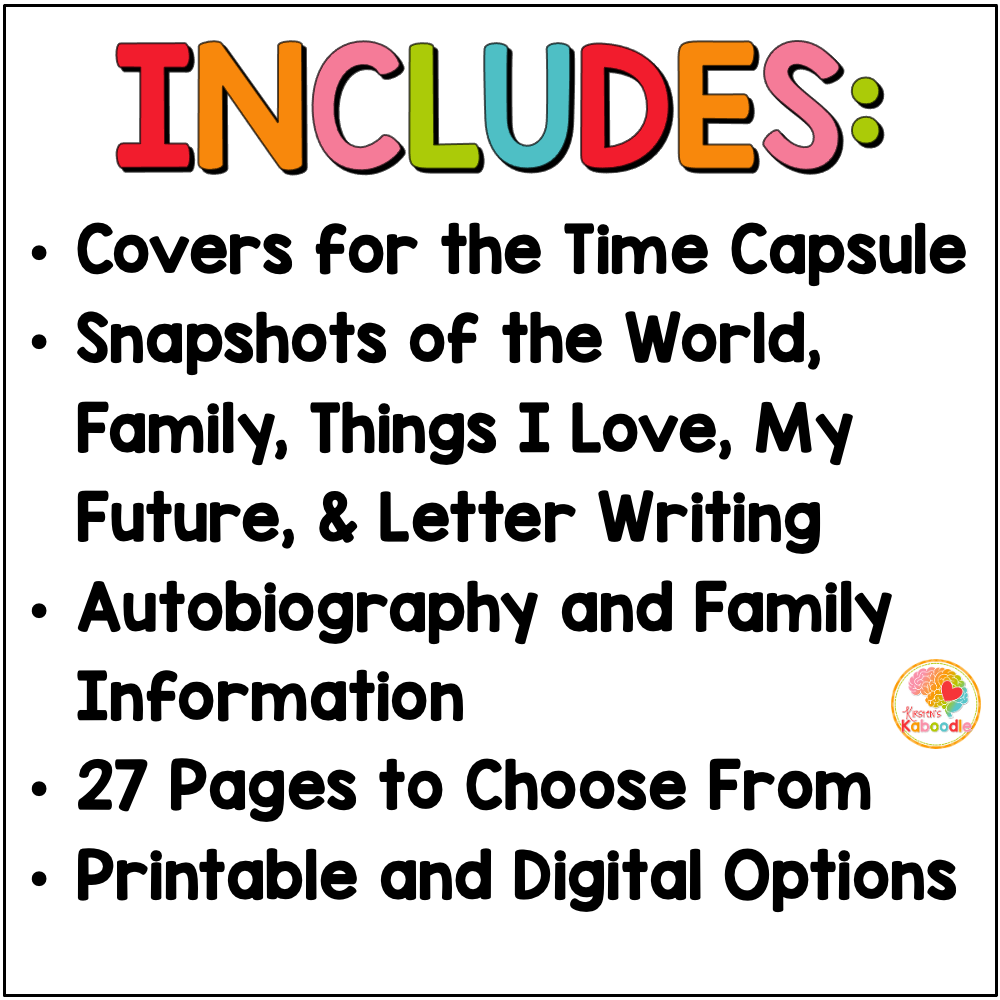 Time Capsule Activities and Writing Ideas for Kids