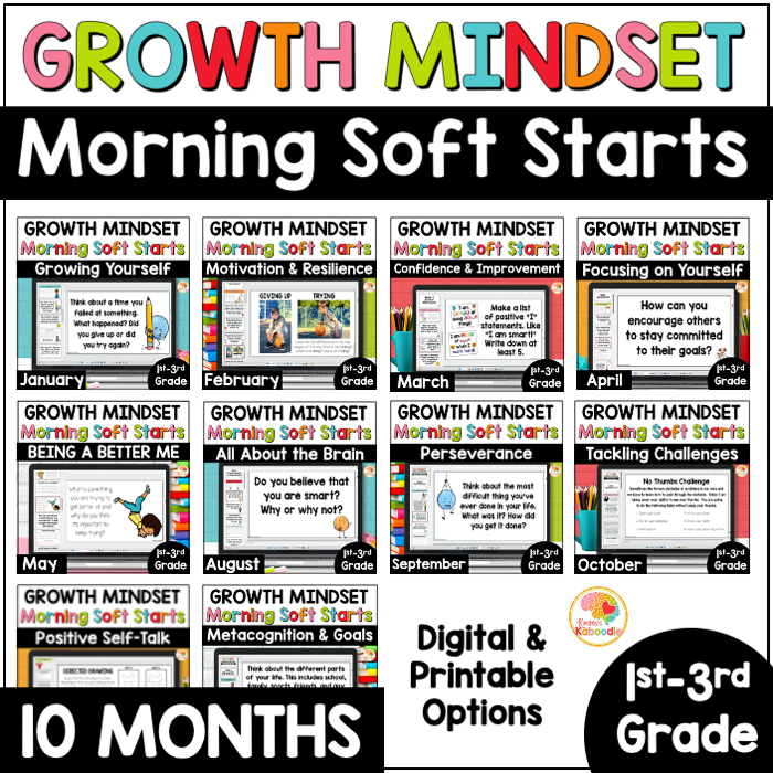Growth Mindset Morning Meeting Soft Starts for ONE YEAR 1st-3rd
