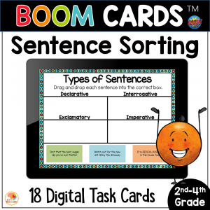 Types of Sentences Sorting BOOM CARDS ™ Digital Task Cards