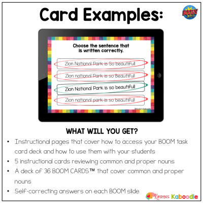 Common and Proper Nouns BOOM CARDS ™ Digital Task Cards