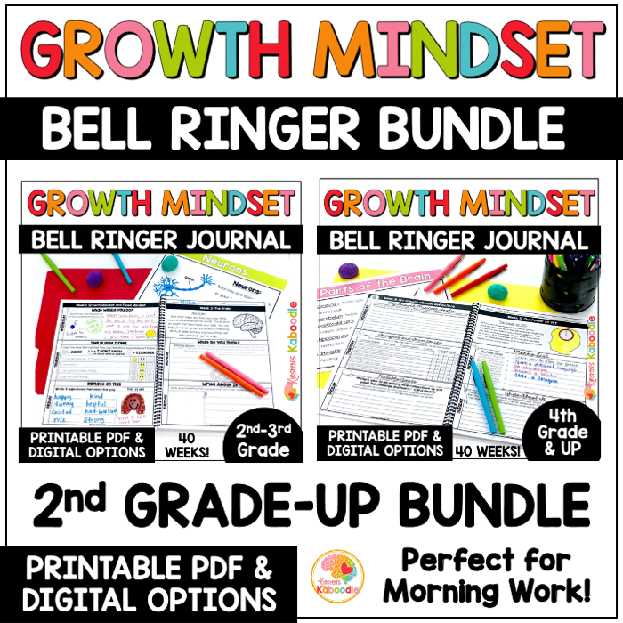 Daily Growth Mindset Bell Ringer Warm-Ups for 2nd Grade and Up